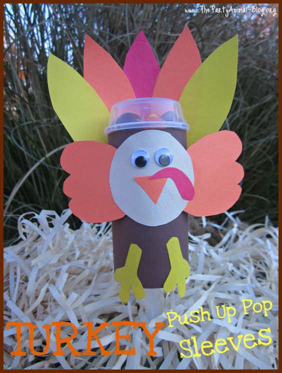 Turkey Push Up Pop Sleeves | Fun Family Crafts
