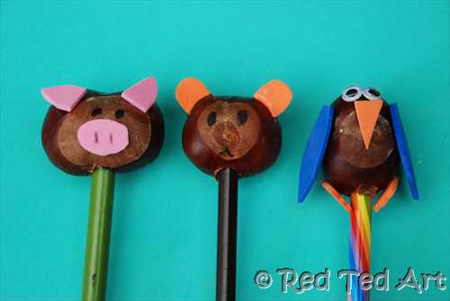 Chestnut Pencil Toppers | Fun Family Crafts