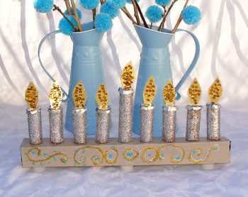 Glittery Menorah | Fun Family Crafts