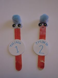 Thing 1 & Thing 2 Craft Stick Puppets | Fun Family Crafts