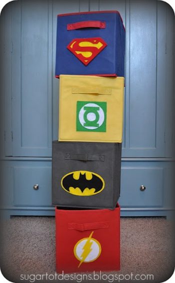 Super Hero Bins | Fun Family Crafts