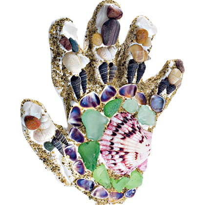 Sandy Hand Mosaic | Fun Family Crafts