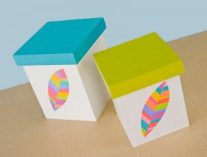 Neon Feather Storage Boxes | Fun Family Crafts