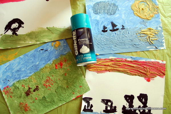 Shaving Cream Impressionism Paintings | Fun Family Crafts