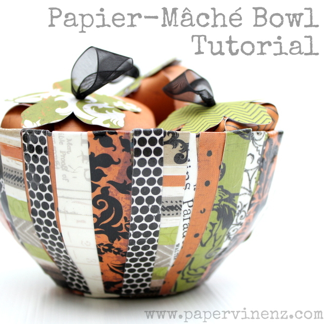 Scrapbook Paper Bowl of Pumpkins | Fun Family Crafts