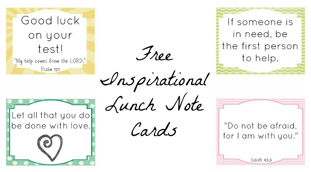 Inspirational Lunch Note Cards | Fun Family Crafts