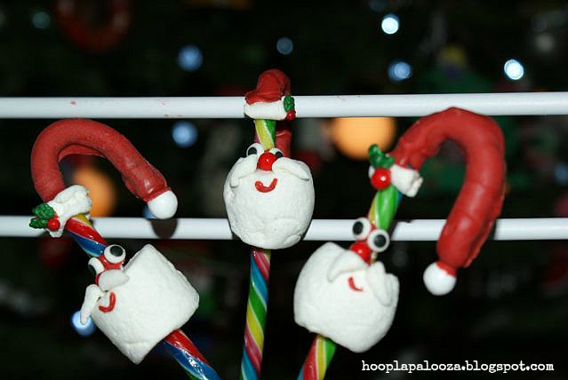 Marshmallow Santa Candy Canes | Fun Family Crafts