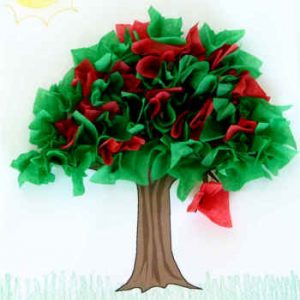 Tissue Paper Cherry Tree | Fun Family Crafts