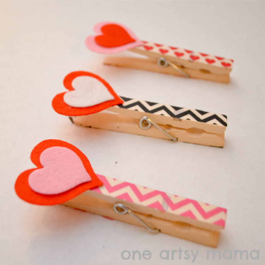 Clothespin Heart Clips | Fun Family Crafts