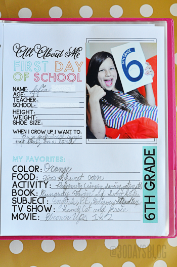 All About Me Printable School Binder | Fun Family Crafts