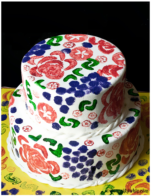 Veggie Stamped Cake | Fun Family Crafts