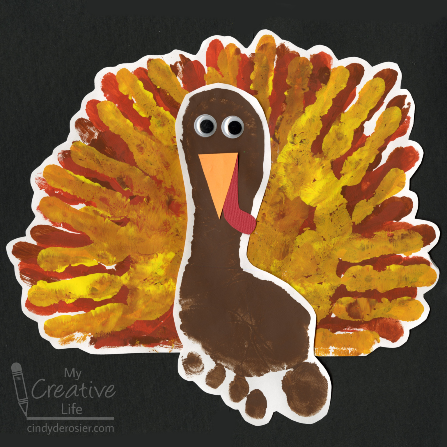 Handprint and Footprint Turkey | Fun Family Crafts