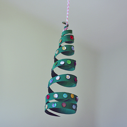 Cardboard Tube Coiled Christmas Tree Ornament | Fun Family Crafts
