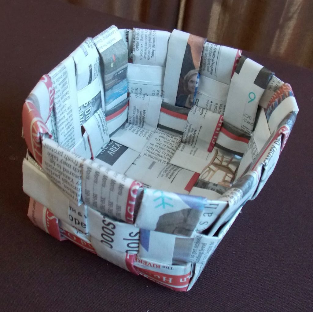Newspaper Basket | Fun Family Crafts