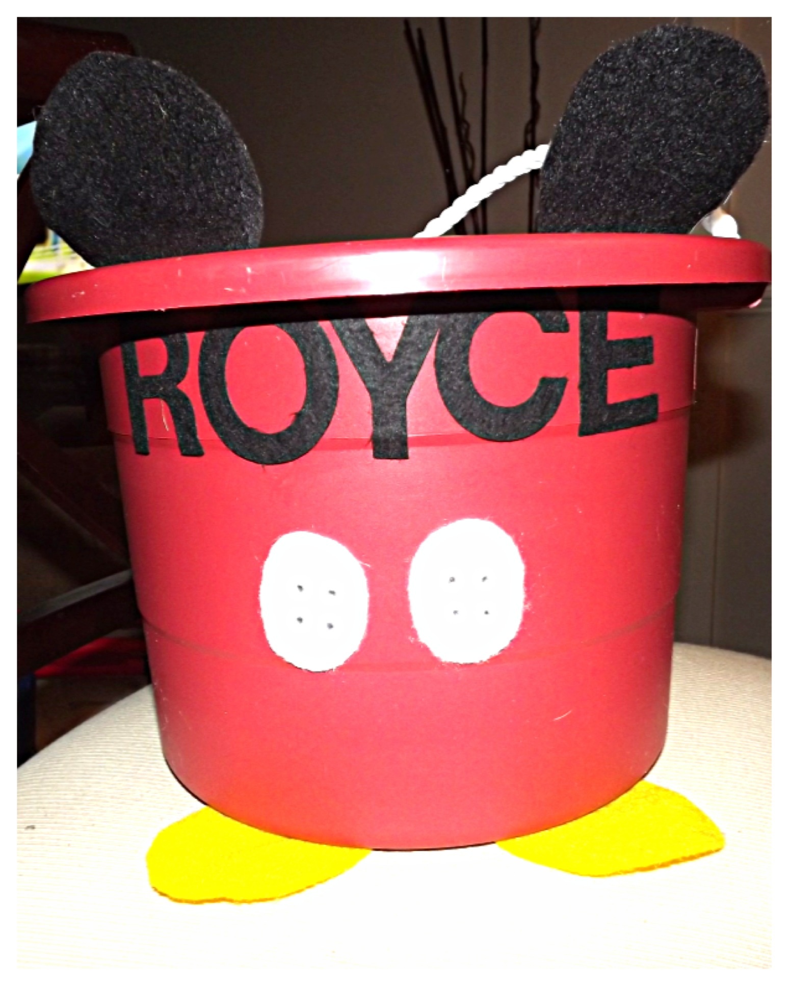 Personalized Mickey Mouse Bucket | Fun Family Crafts