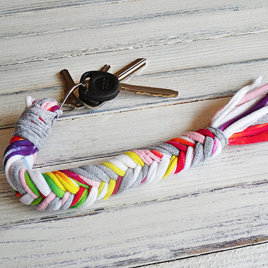 Braided T-shirt Keychain | Fun Family Crafts
