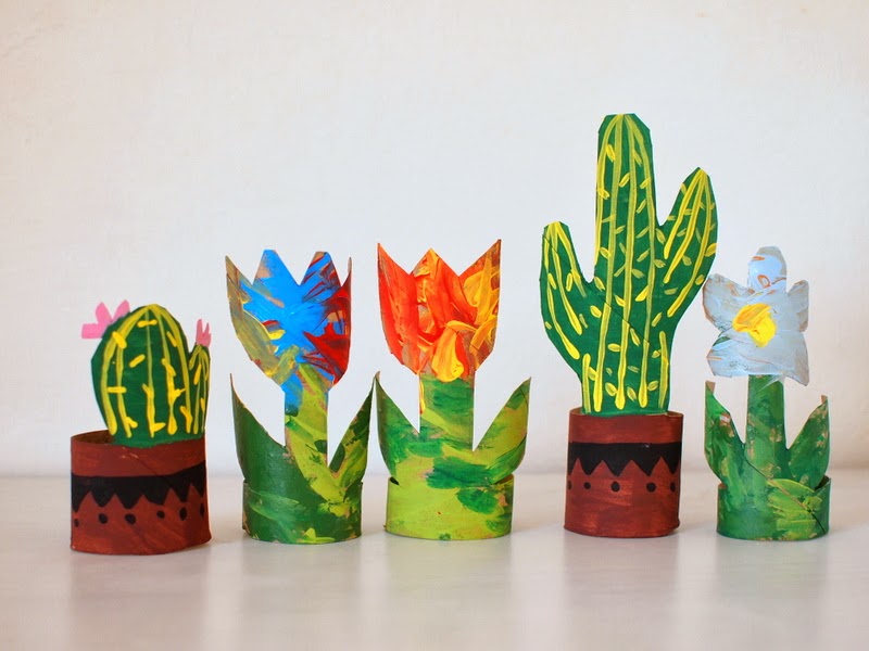Cardboard Tube Flowers and Cacti | Fun Family Crafts