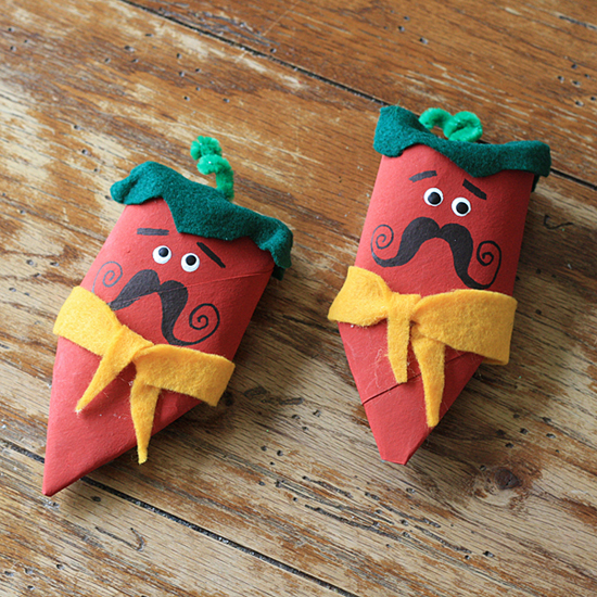 Cardboard Tube Chili Pepper Maracas | Fun Family Crafts