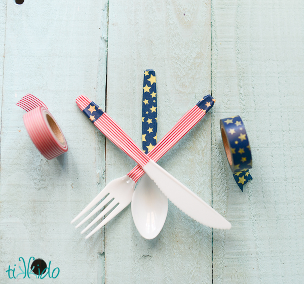 Washi Tape Plastic Silverware | Fun Family Crafts