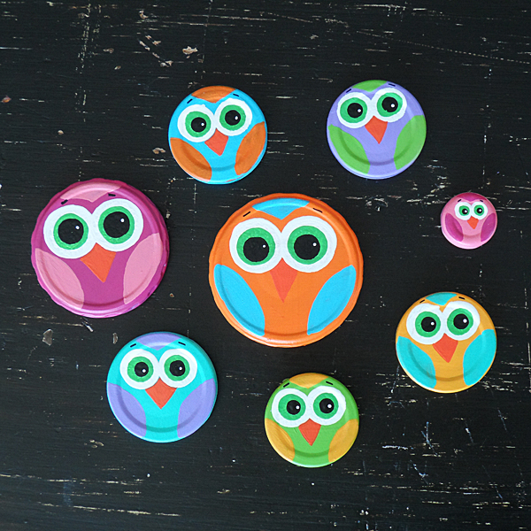 Jar Lid Owls | Fun Family Crafts