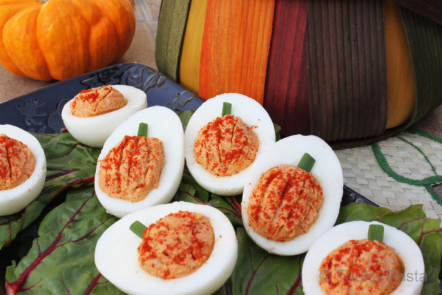 Pumpkin-Inspired Deviled Eggs | Fun Family Crafts