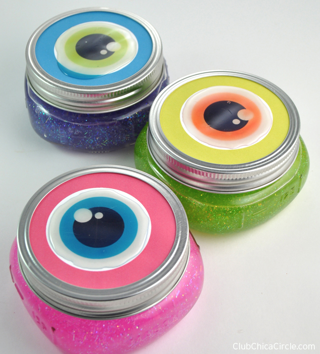 Eyeball Mason Jars with Glittery Slime | Fun Family Crafts