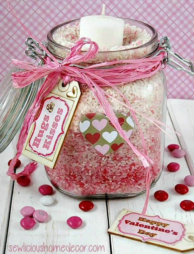 Ombre Valentine Rice Jar | Fun Family Crafts