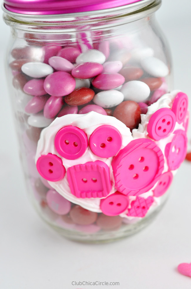 Button Heart Mason Jar | Fun Family Crafts