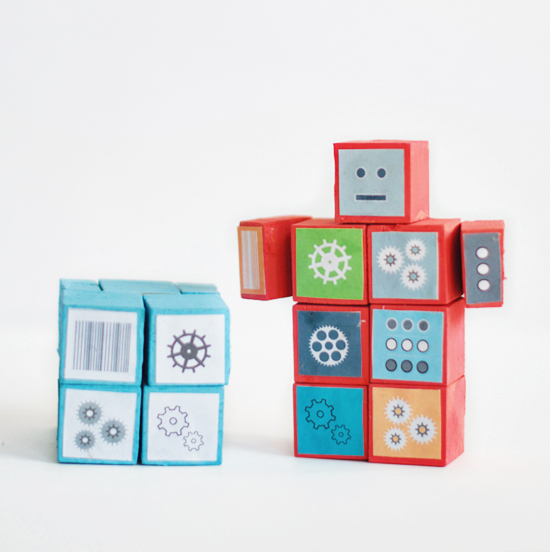 Wood Robot Cube Toy | Fun Family Crafts