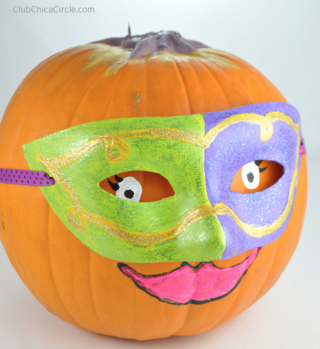 Masquerade Mask Decorated Pumpkin | Fun Family Crafts