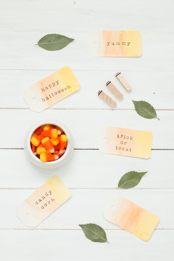Watercolor Candy Corn Tags | Fun Family Crafts