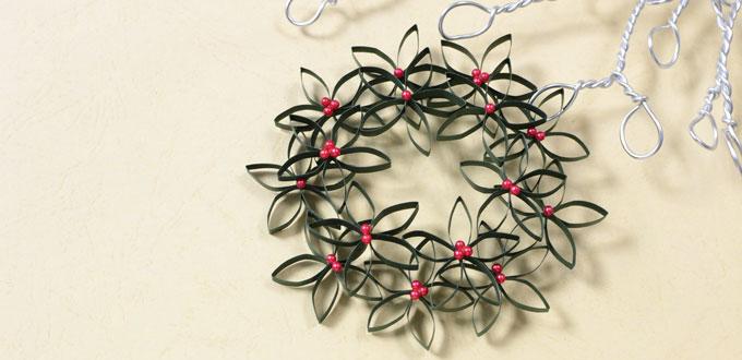 Quilled Holly Wreath | Fun Family Crafts