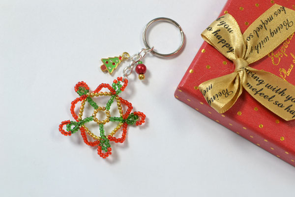 Seed Bead Snowflake Keychain | Fun Family Crafts