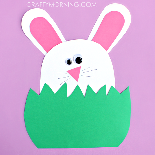 Paper Bunny Hiding In The Grass Fun Family Crafts
