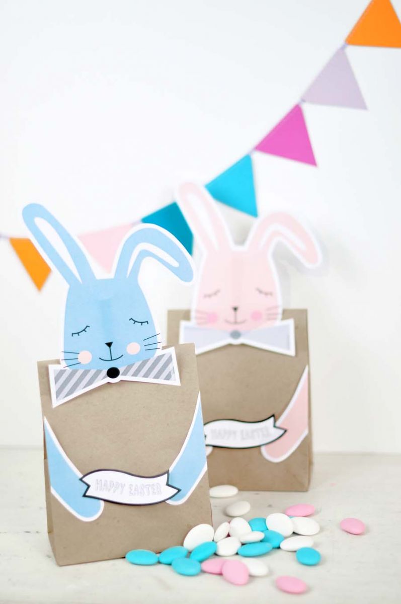 Printable Bunny Easter Bags | Fun Family Crafts