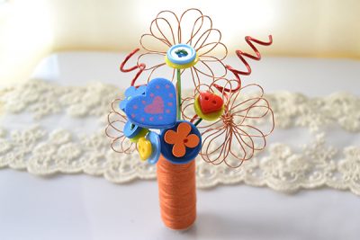 Button and Wire Bouquet | Fun Family Crafts