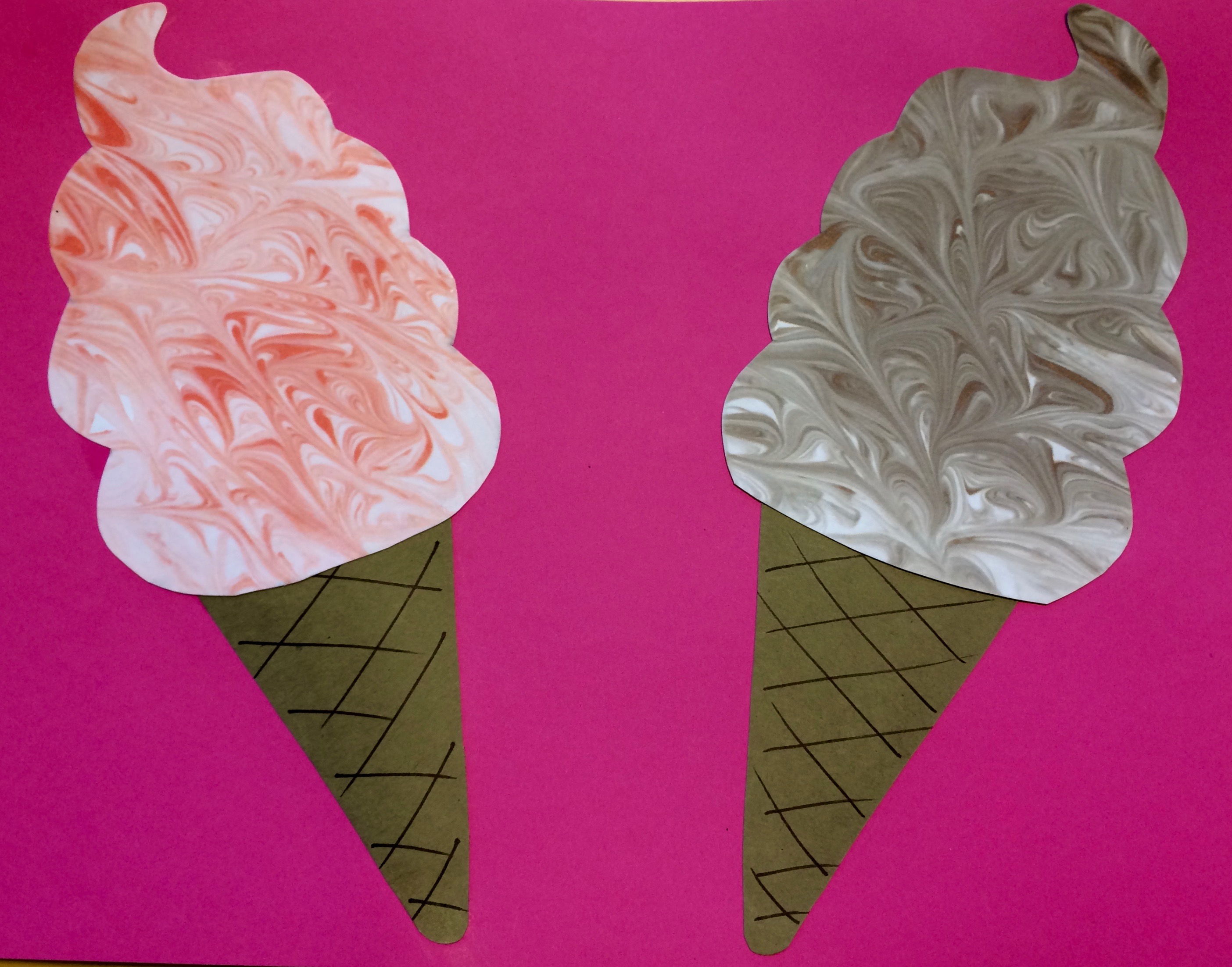 Marbled Ice Cream Cones | Fun Family Crafts