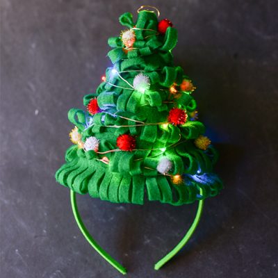 Light Up Christmas Tree Hat | Fun Family Crafts