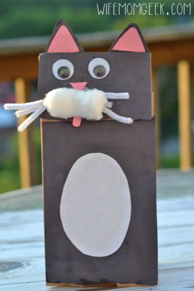 Cat Paper Bag Puppet | Fun Family Crafts