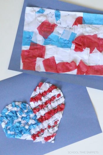 Tissue Paper American Flag | Fun Family Crafts