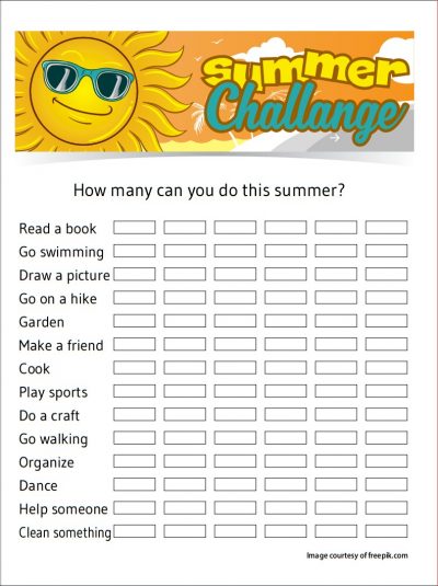 Summer Challenge Printable | Fun Family Crafts