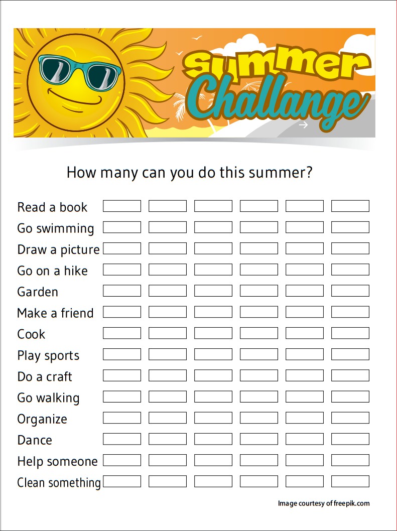 Summer Challenge Printable | Fun Family Crafts