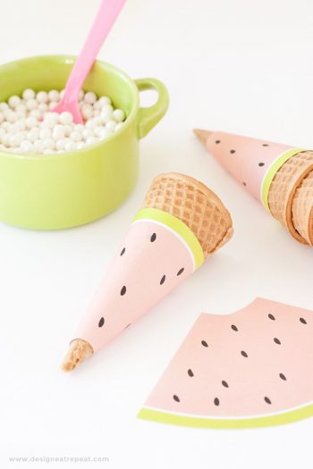 Printable Watermelon Ice Cream Wrappers | Fun Family Crafts