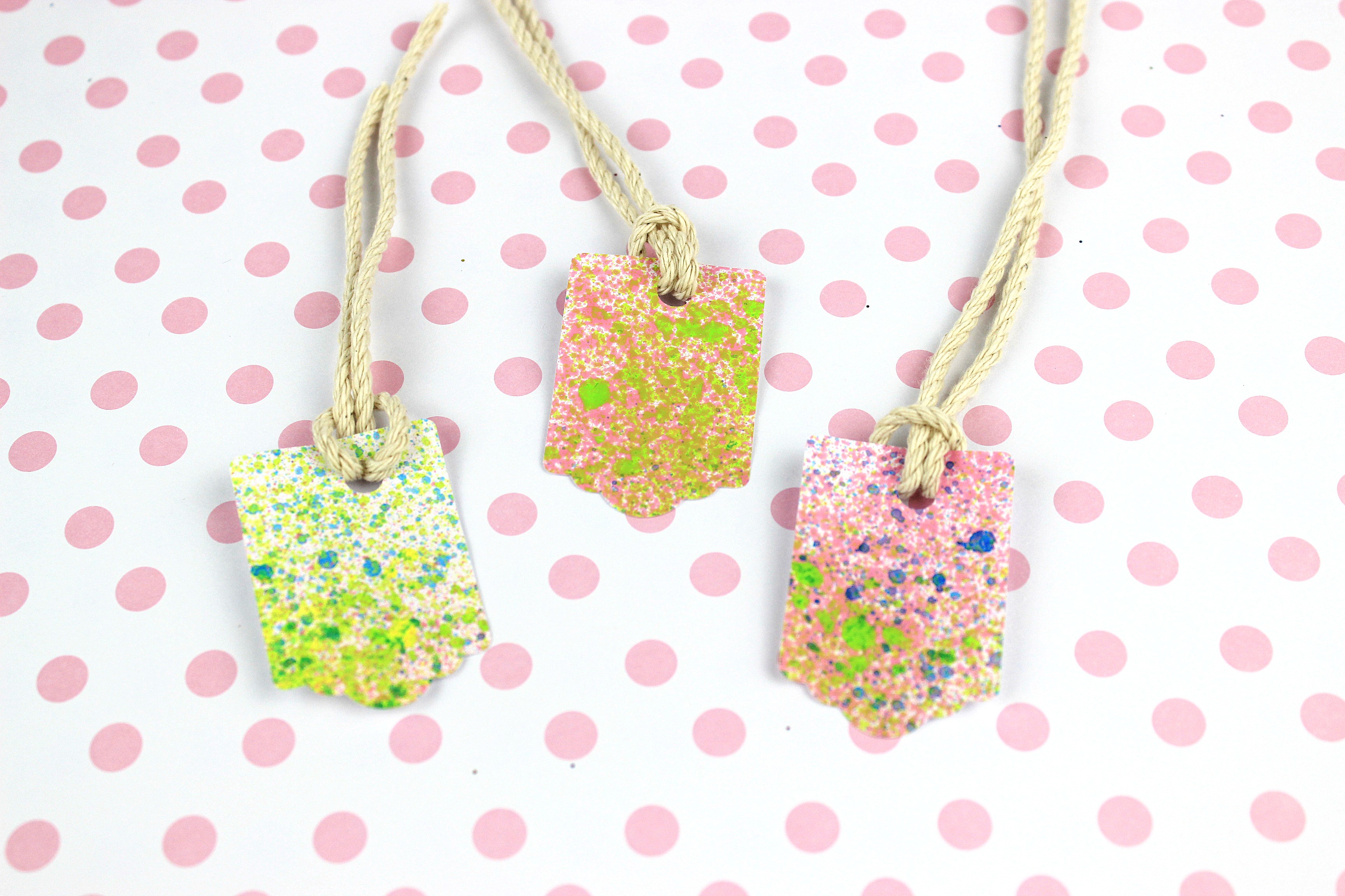 Spray Painted Label Tags | Fun Family Crafts