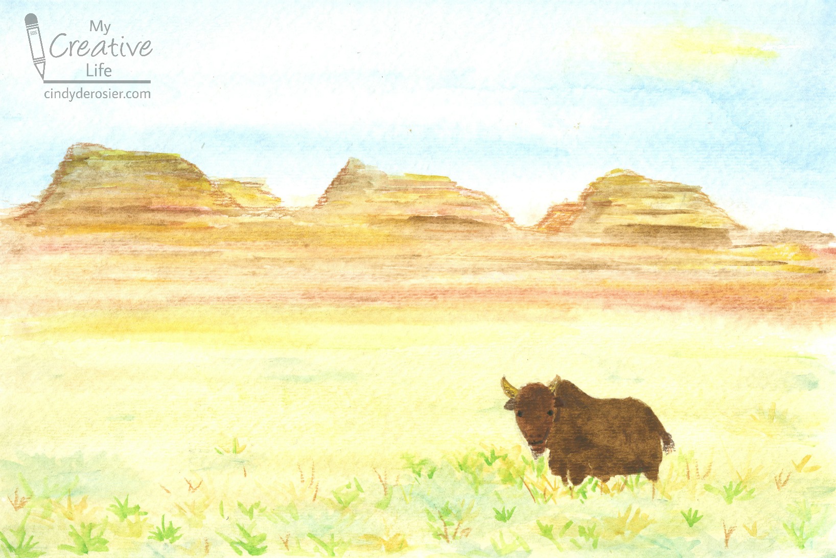 Buffalo in the Badlands Painting | Fun Family Crafts