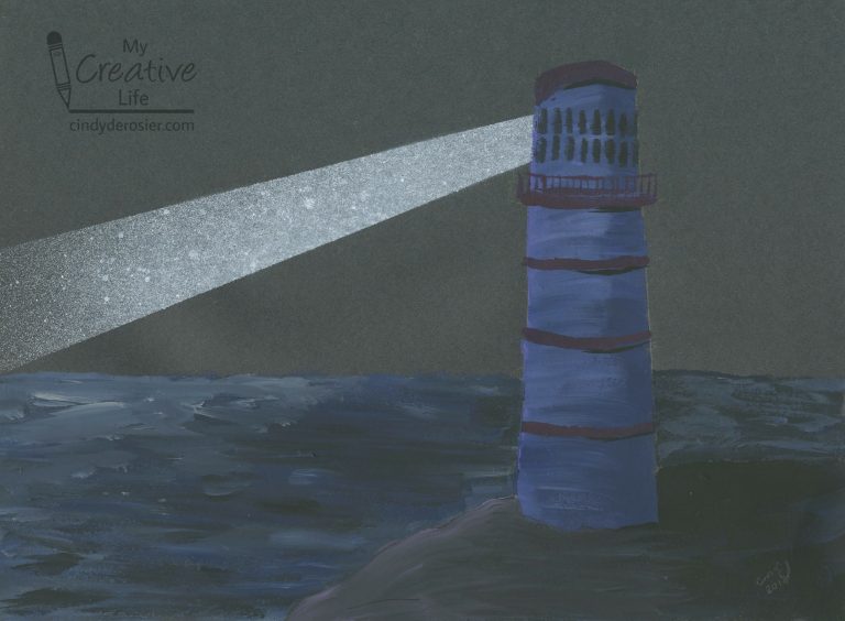 Construction Paper Lighthouse Painting | Fun Family Crafts