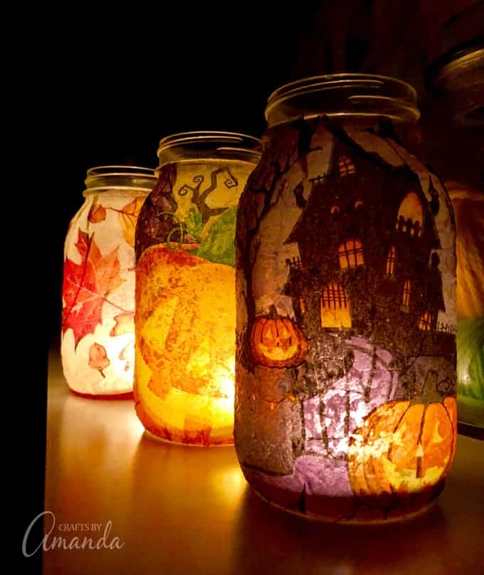 Fall Napkin Luminaries Fun Family Crafts