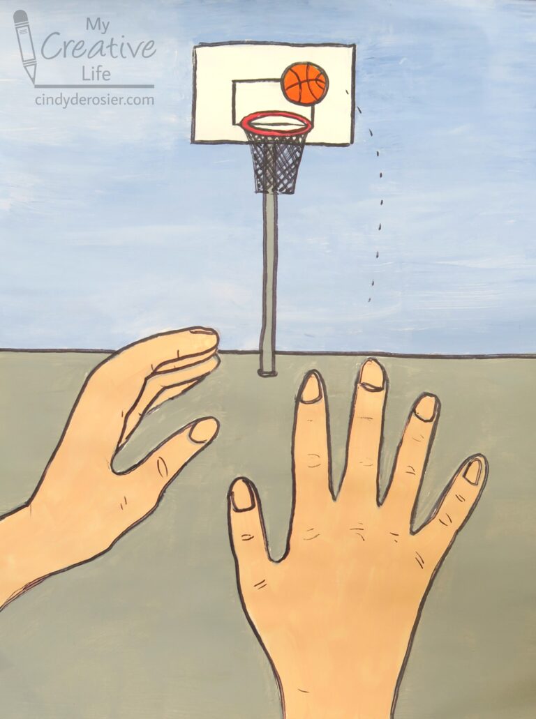 Basketball Handprint Painting | Fun Family Crafts