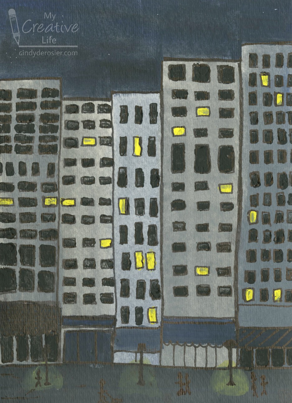 Painted Cityscape at Night | Fun Family Crafts