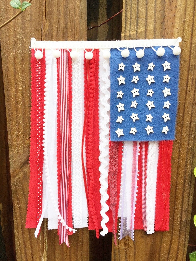 Patriotic Felt, Ribbon, and Lace Flag | Fun Family Crafts